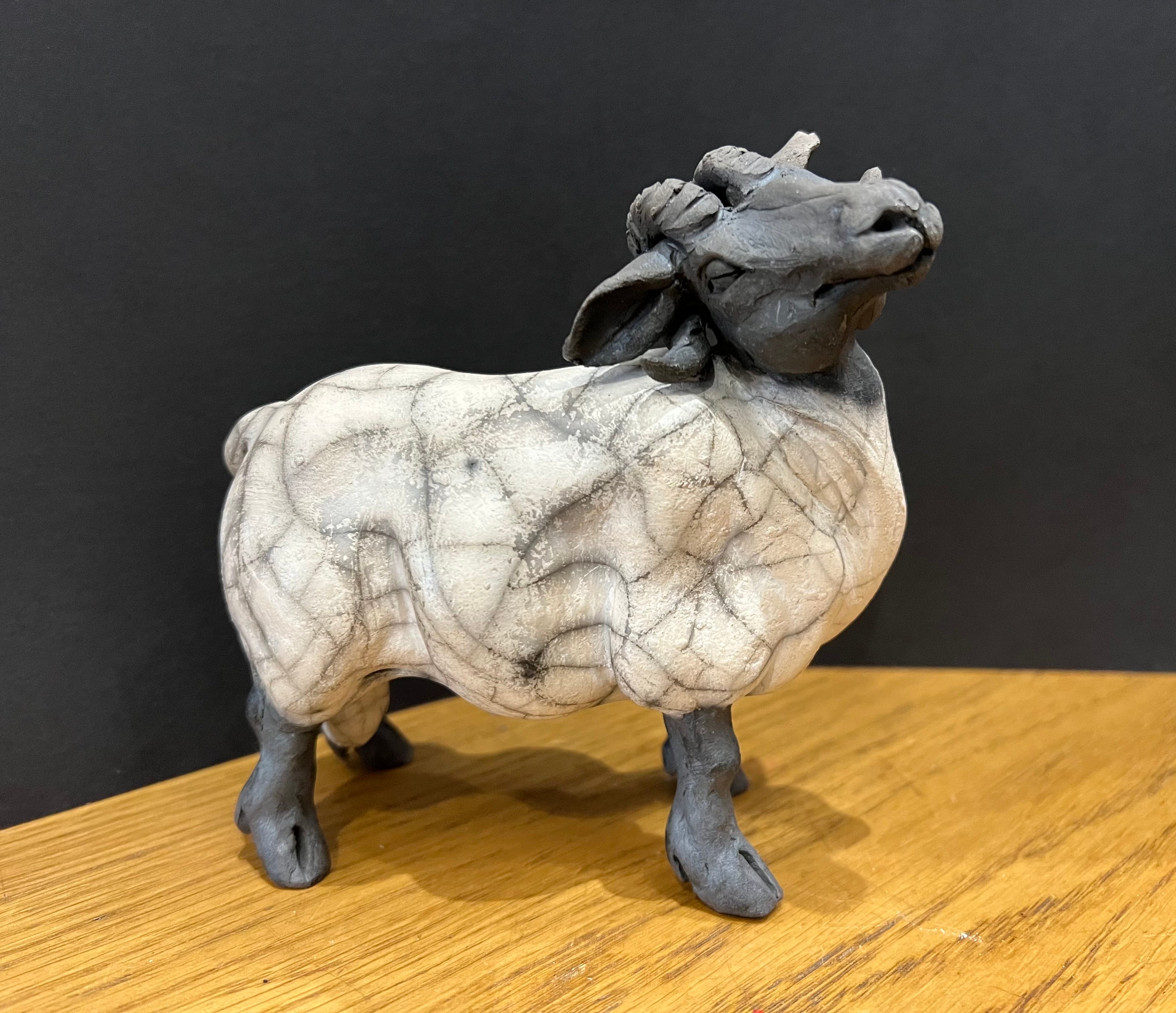 Christine Cummings Studio Elron Raku Ram ORIGINAL - The Acorn Gallery
