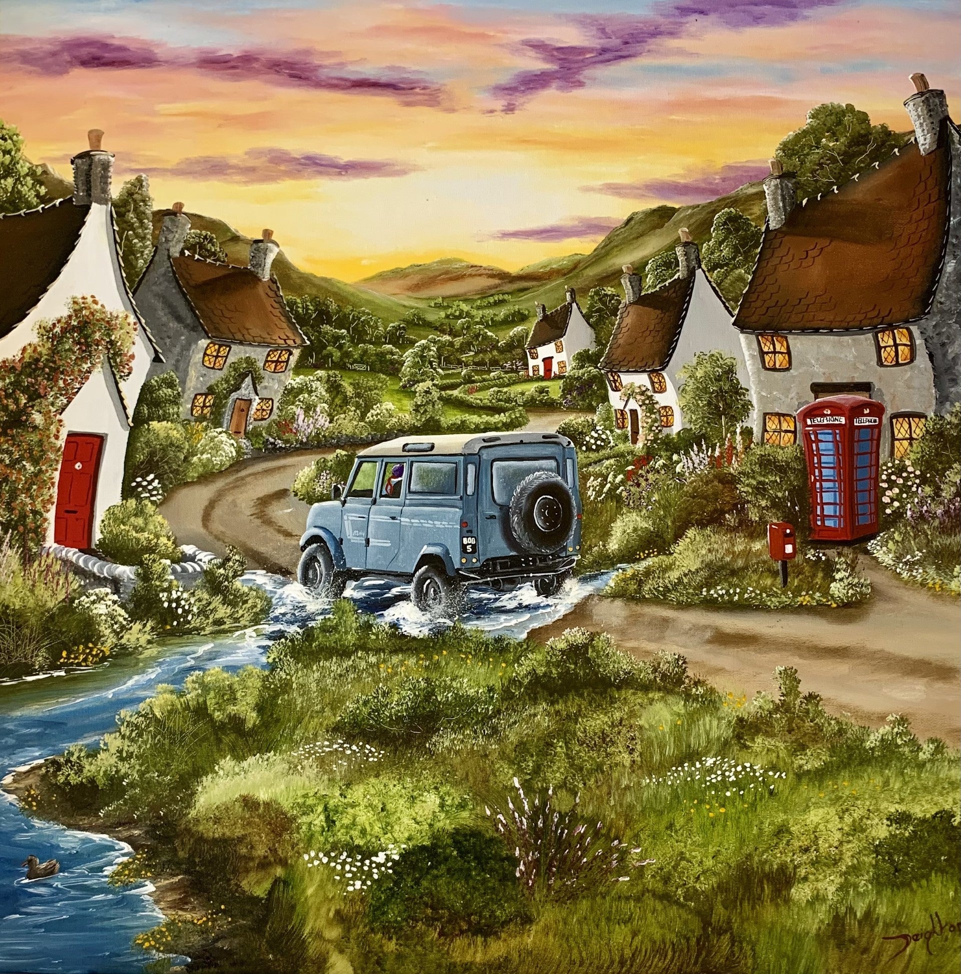 Caroline Deighton Off-Roading To Lunch Original - The Acorn Gallery