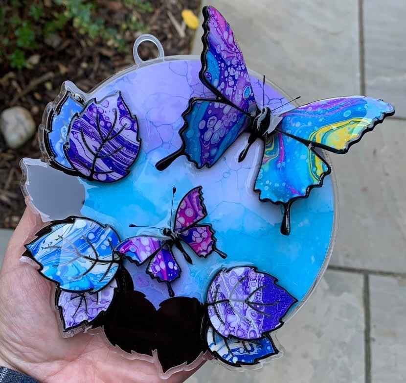 Kevin Bandee Mini Wall Butterflies Blue Original - The Acorn Gallery