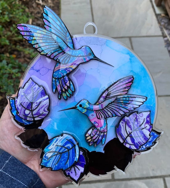 Mini Wall Art Hummingbirds (Blue) Original by Kevin Bandee - The Acorn ...