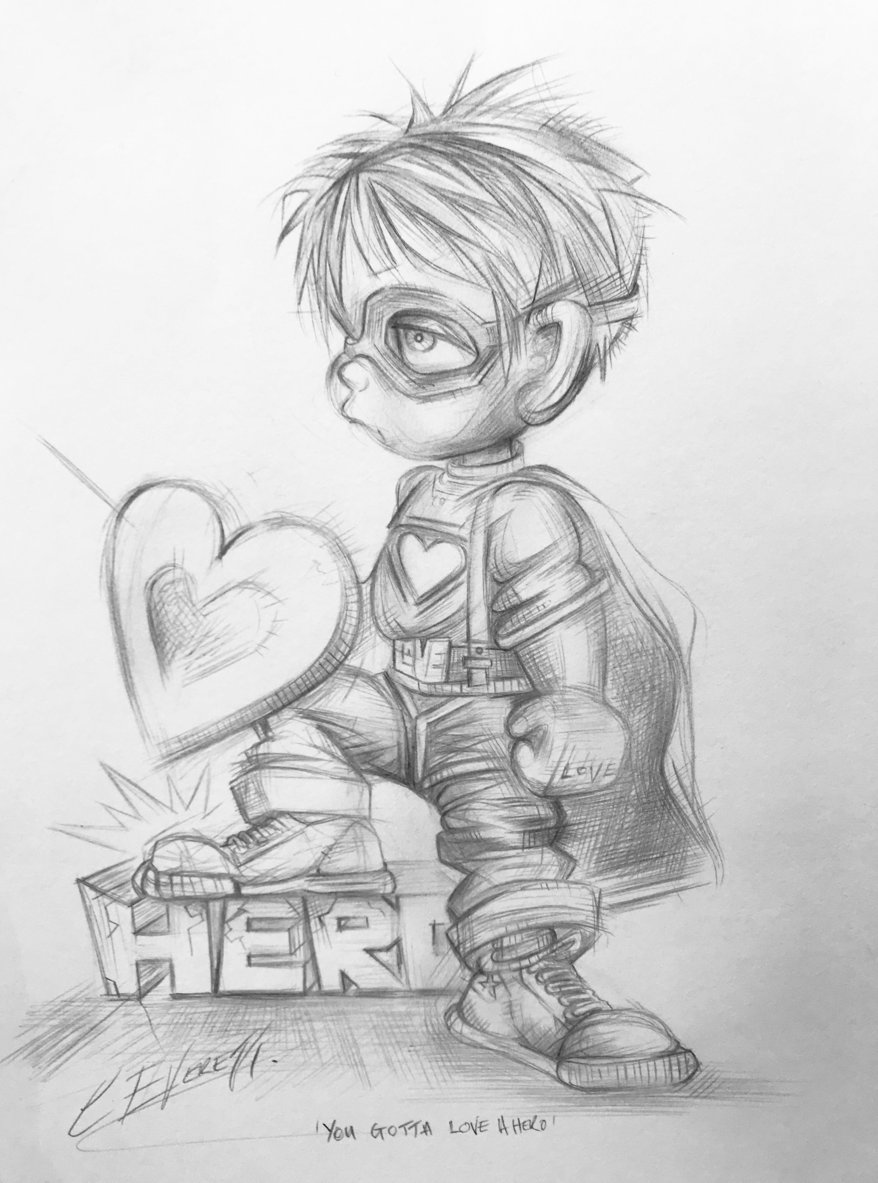 Craig Everett You Gotta Love A Hero Original Sketch The Acorn Gallery