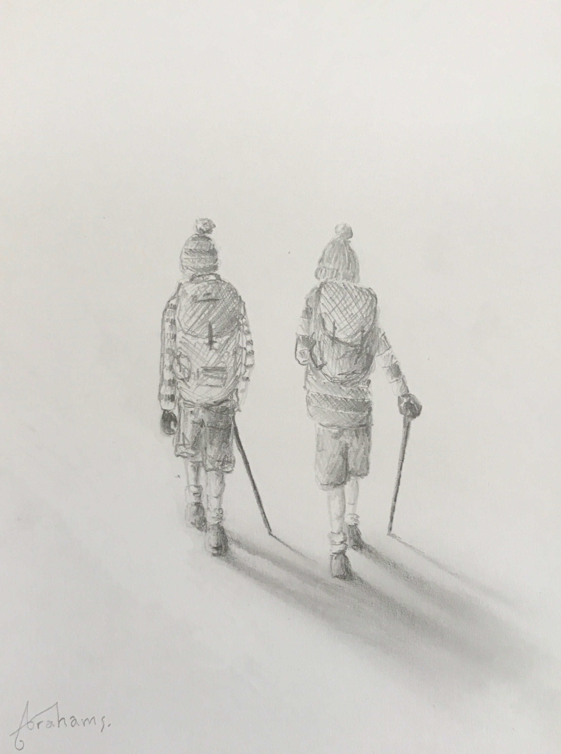 Danny Abrahams The Ramblers Original Sketch - The Acorn Gallery