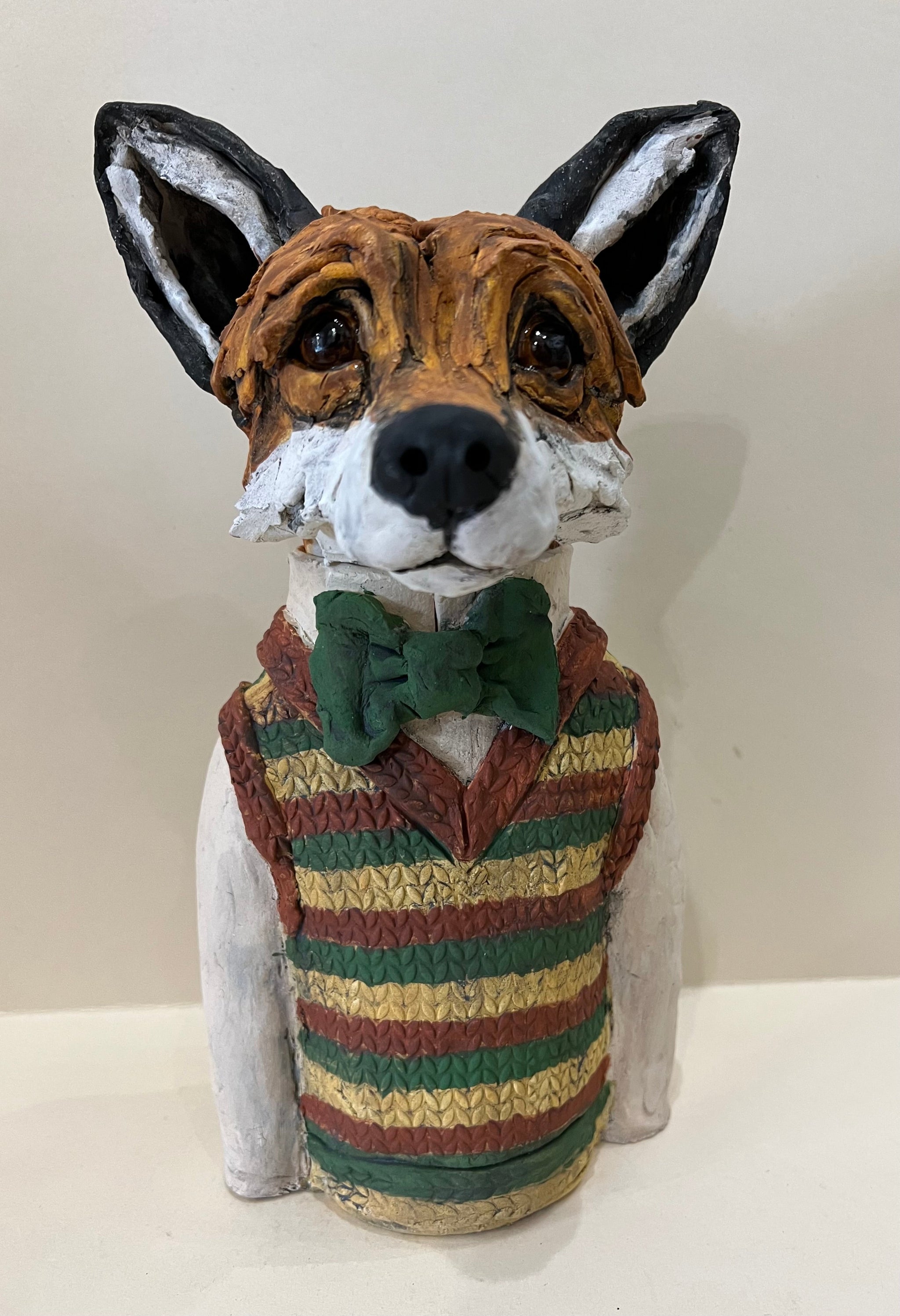 Fox Bust Original Sculpture by Louise Brown - The Acorn Gallery SOLD