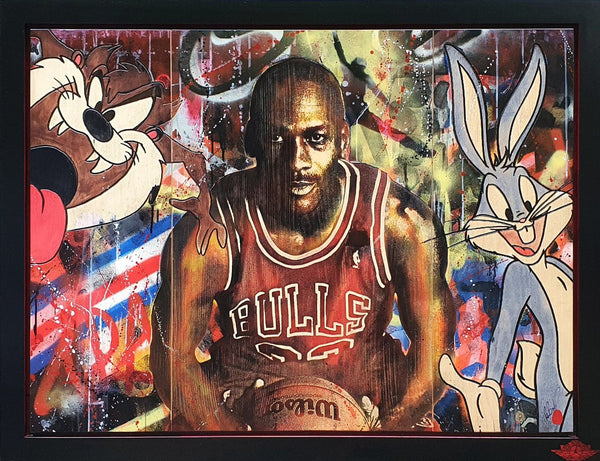 M J's Space Jam Original by Rob Bishop - The Acorn Gallery, Pocklington
