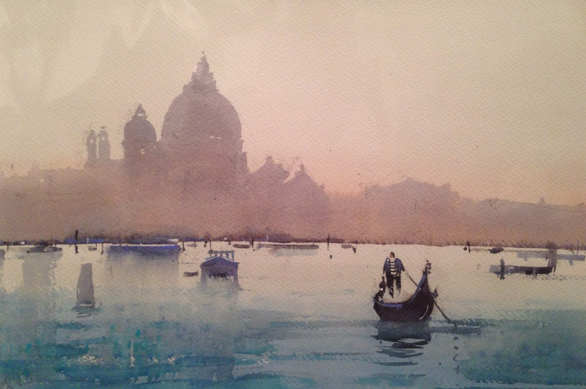 Venetian Sunrise Original by Steve Rigby - The Acorn Gallery, Pocklington